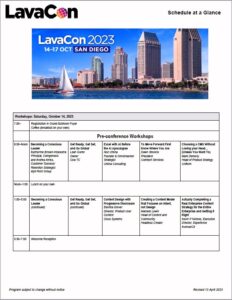 2023 Conference Program - The LavaCon Content Strategy Conference